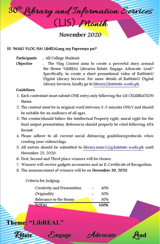 Library and Information Services Month | Batangas State University, The ...