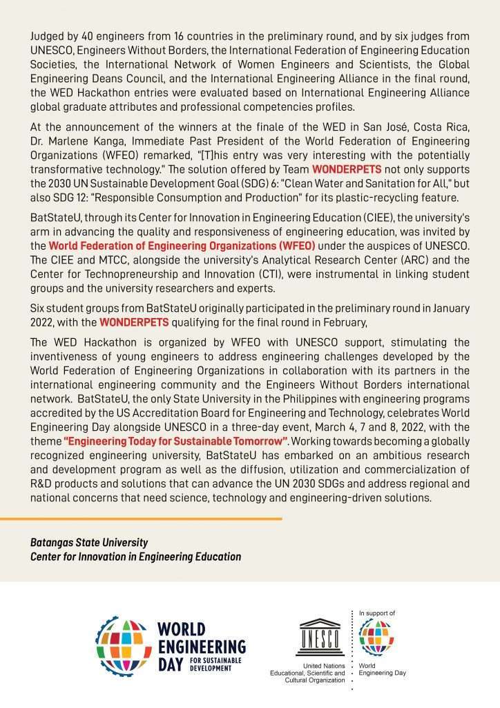 Batangas State University Engineering Students Conquer UNESCO Hackathon ...