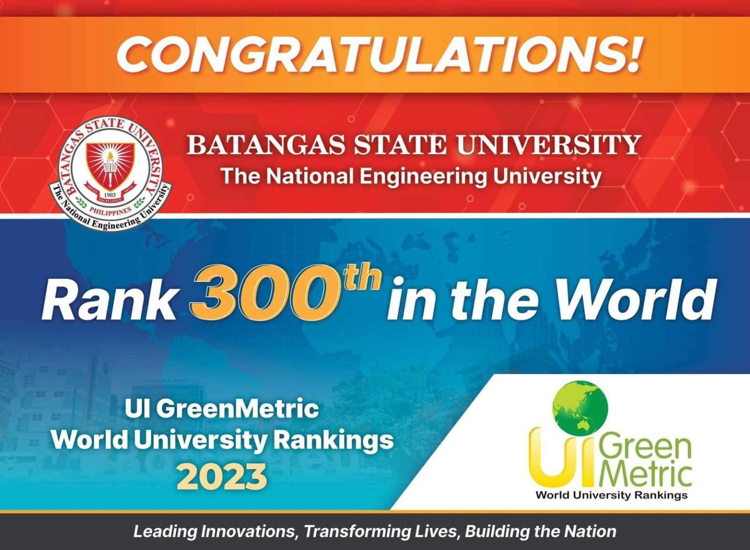 BatStateU ascends to rank 300th globally in the UI GreenMetric World ...