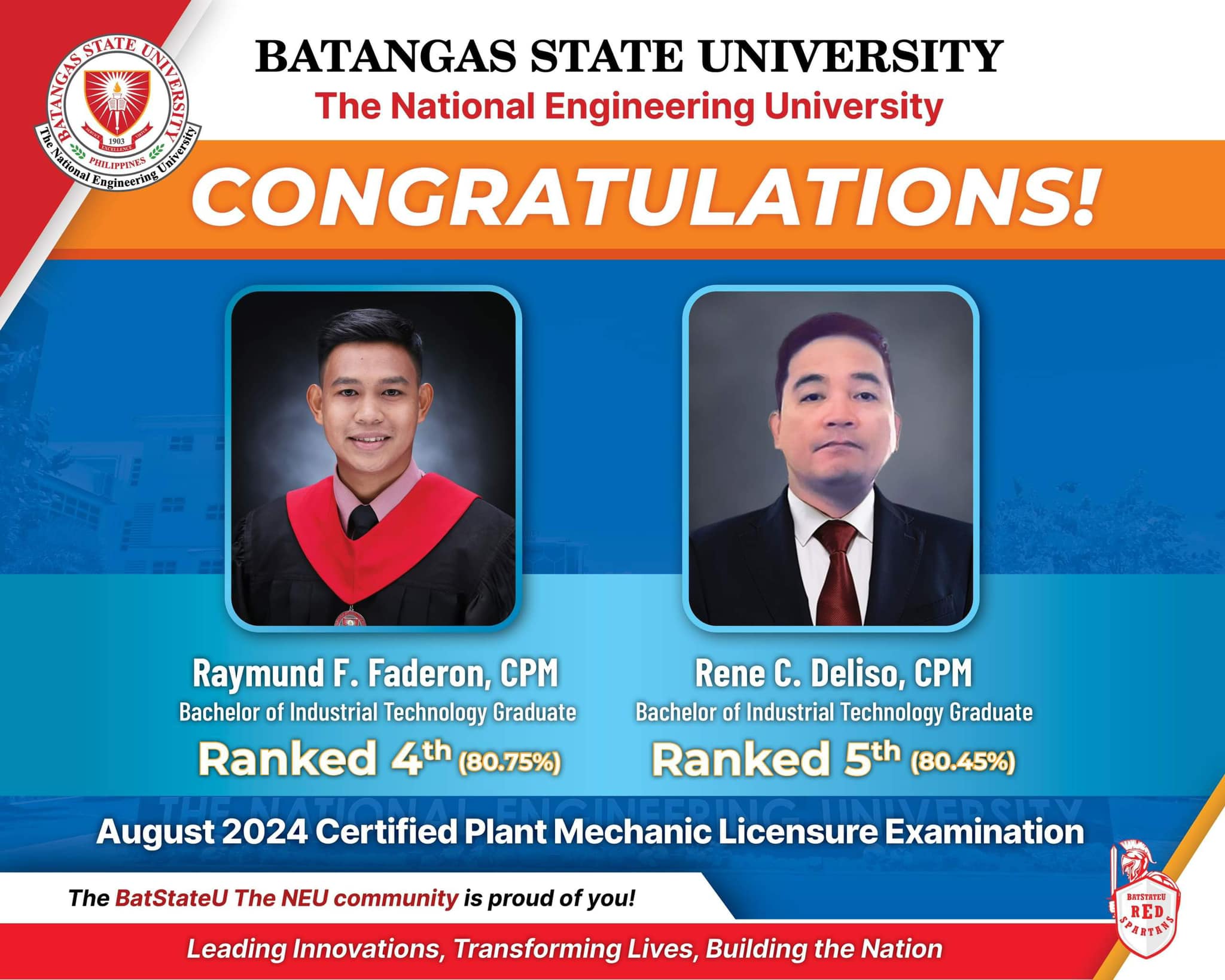 BatStateU The NEU dominates August 2024 MELE and CPMLE as Top ...
